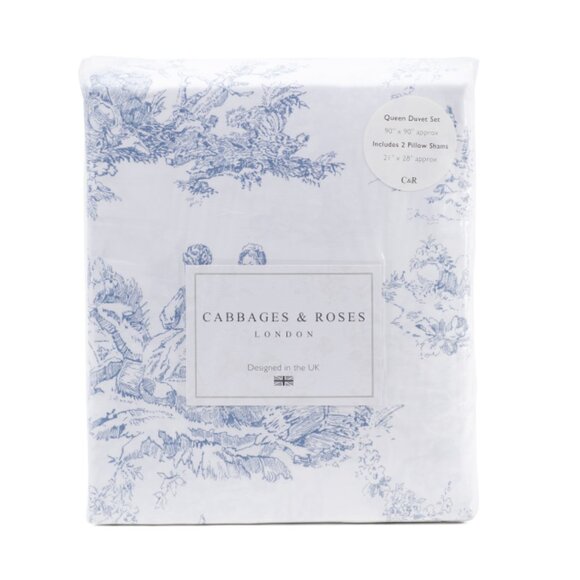 CABBAGES & ROSES | Bedding | Cabbages Roses Blue Country Toile Duvet ...